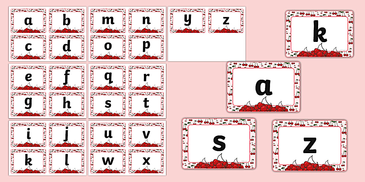 Cherry Themed A-Z Flashcards