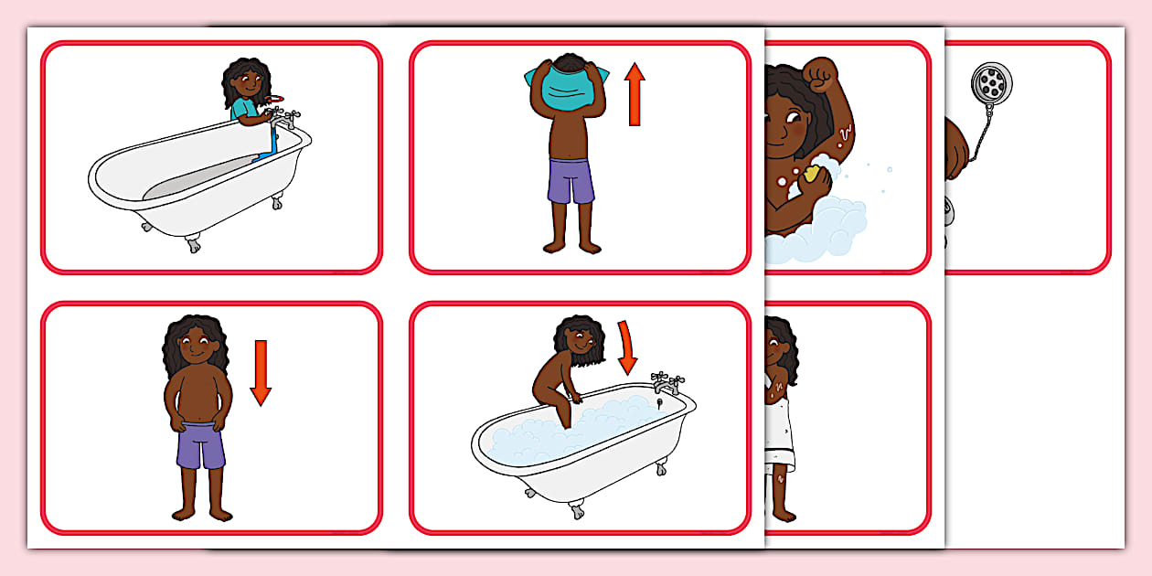 Visual Guide: Bath Flashcards (Female) (teacher made)