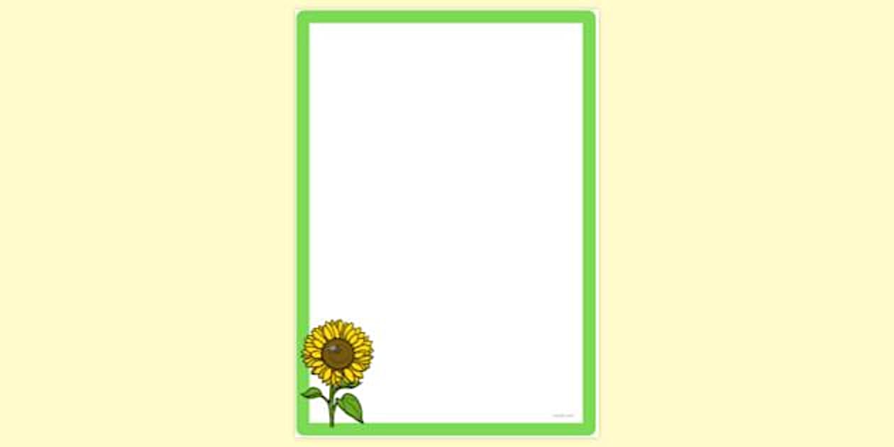 Sunflower Page Border for KS2 | Page Borders | Twinkl