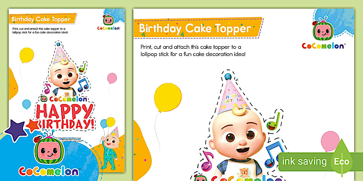 FREE! - CoComelon: Birthday Cake Topper (teacher made)