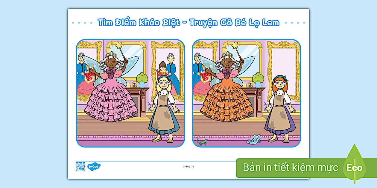 Tìm Điểm Khác Biệt - Truyện Cô Bé Lọ Lem