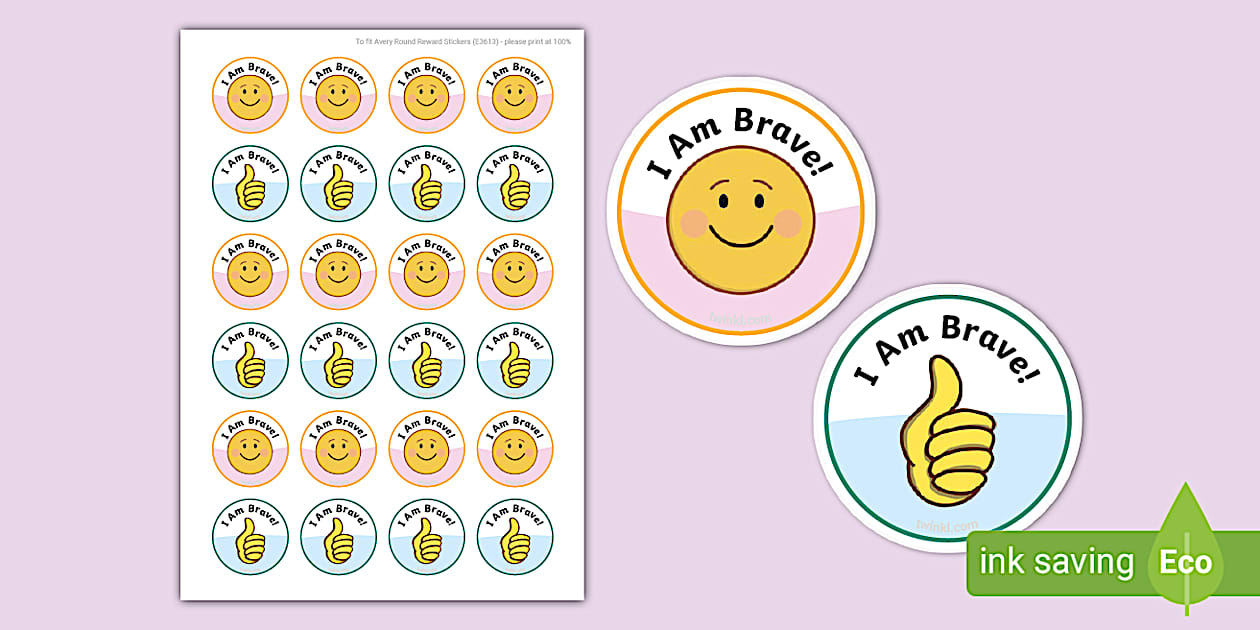 I Am Brave! Stickers (Teacher-Made) - Twinkl