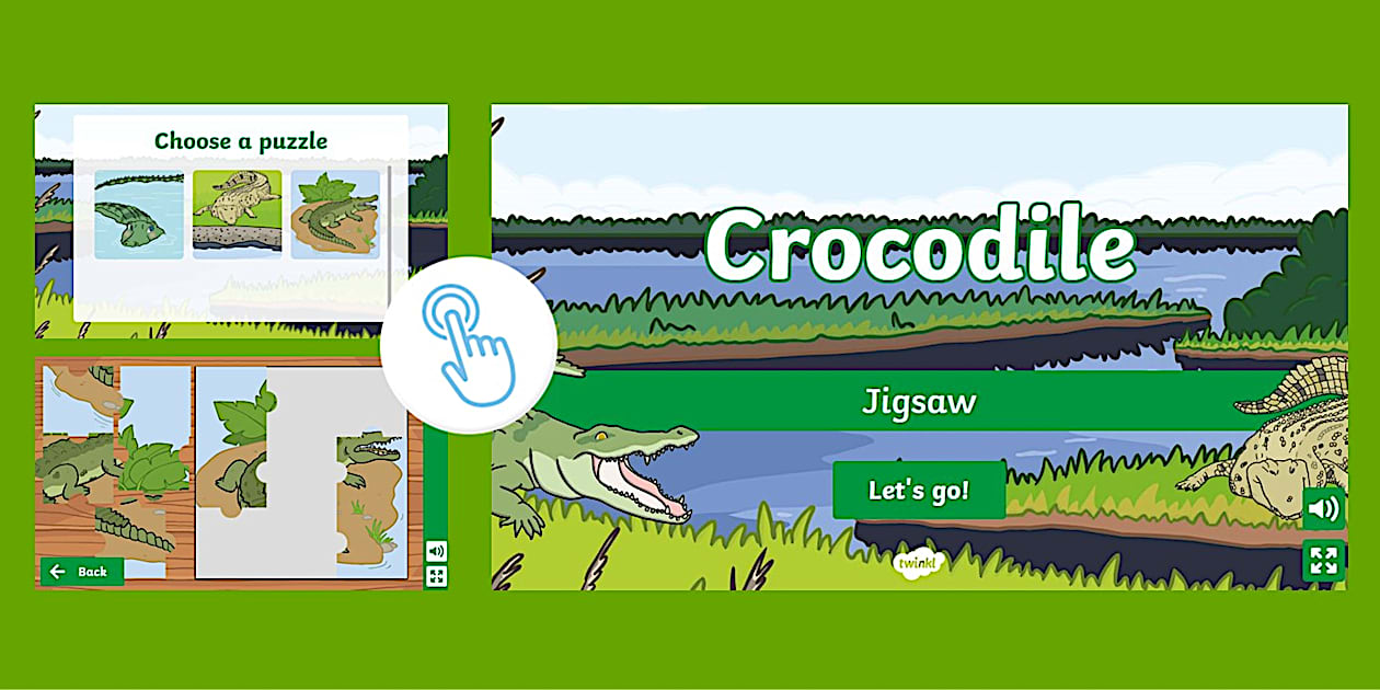 Crocodile Interactive Jigsaw (teacher made) - Twinkl