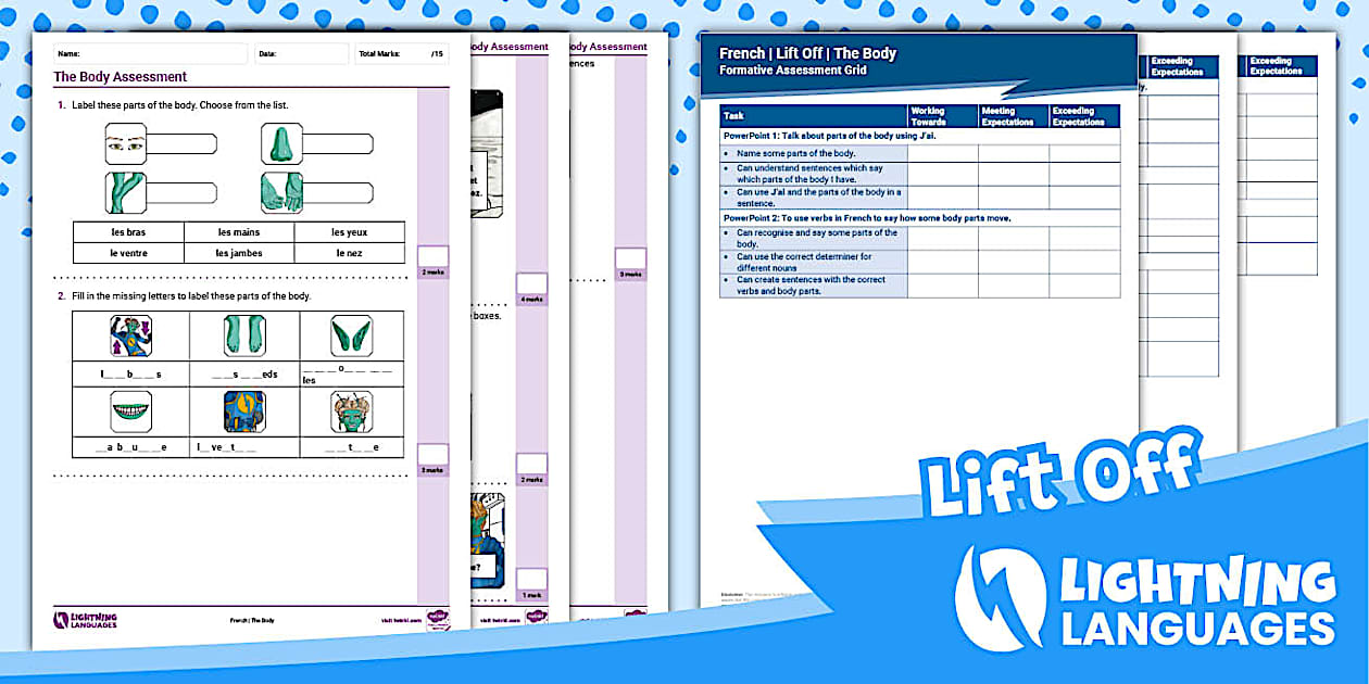 👉 French The Body Assessment Test Pack - Twinkl