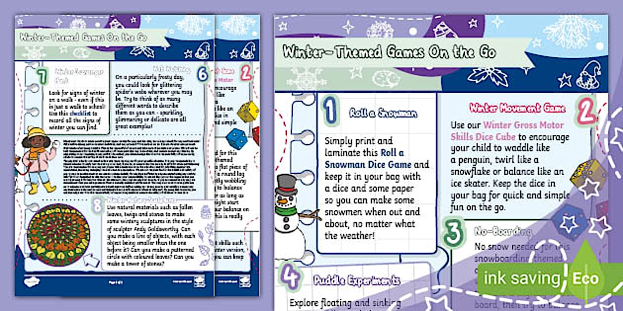 Winter-Themed Games on the Go (Ages 3-5) (Teacher-Made)