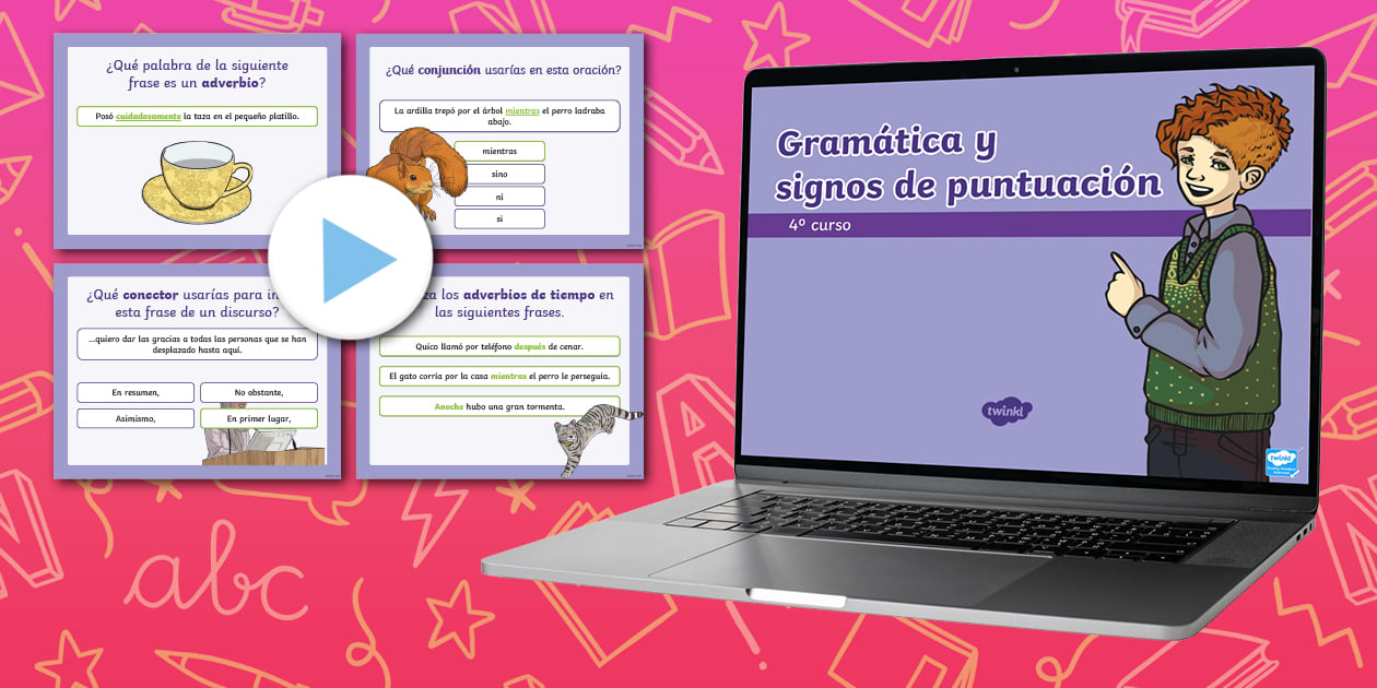 Juego interactivo: Prueba de gramática y signos de puntuación - 4º de