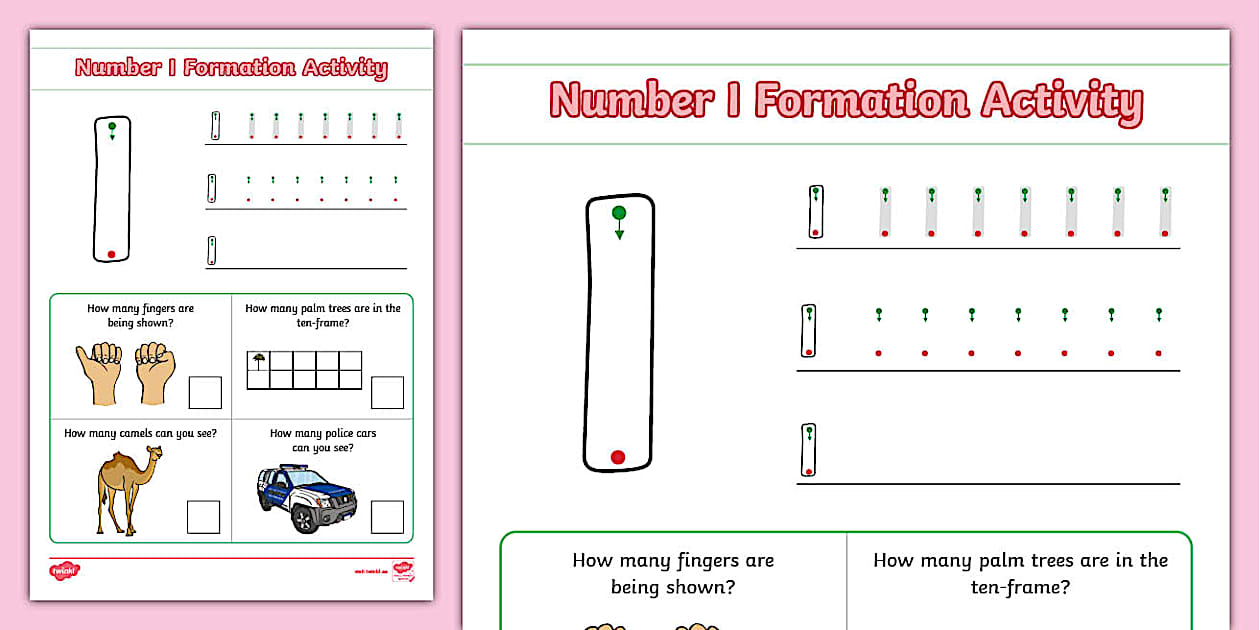* NEW * Number 1 Formation Activity (teacher made) - Twinkl