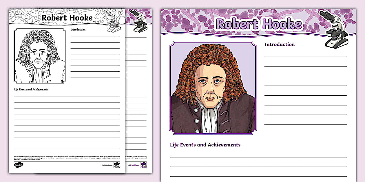 Robert Hooke Biography Template (teacher made) - Twinkl