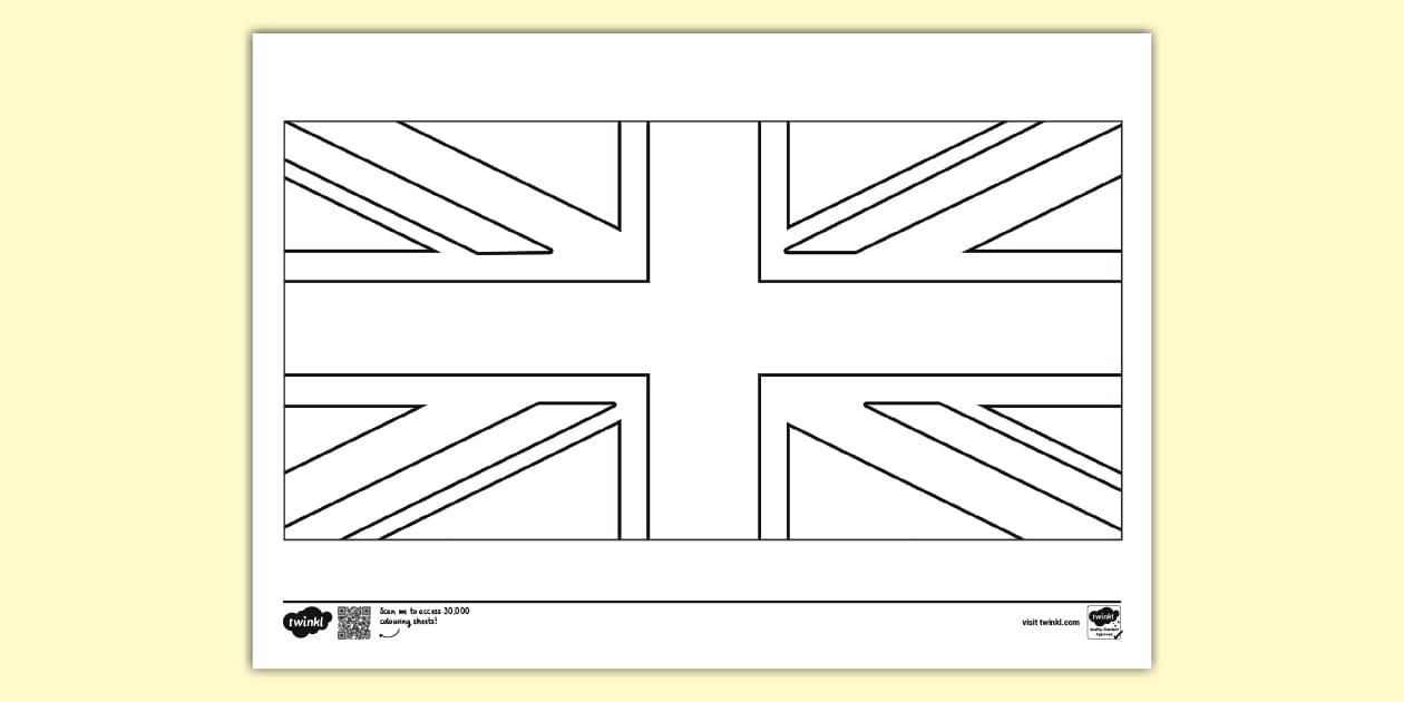 Printable Flag Colouring Page (teacher made) - Twinkl