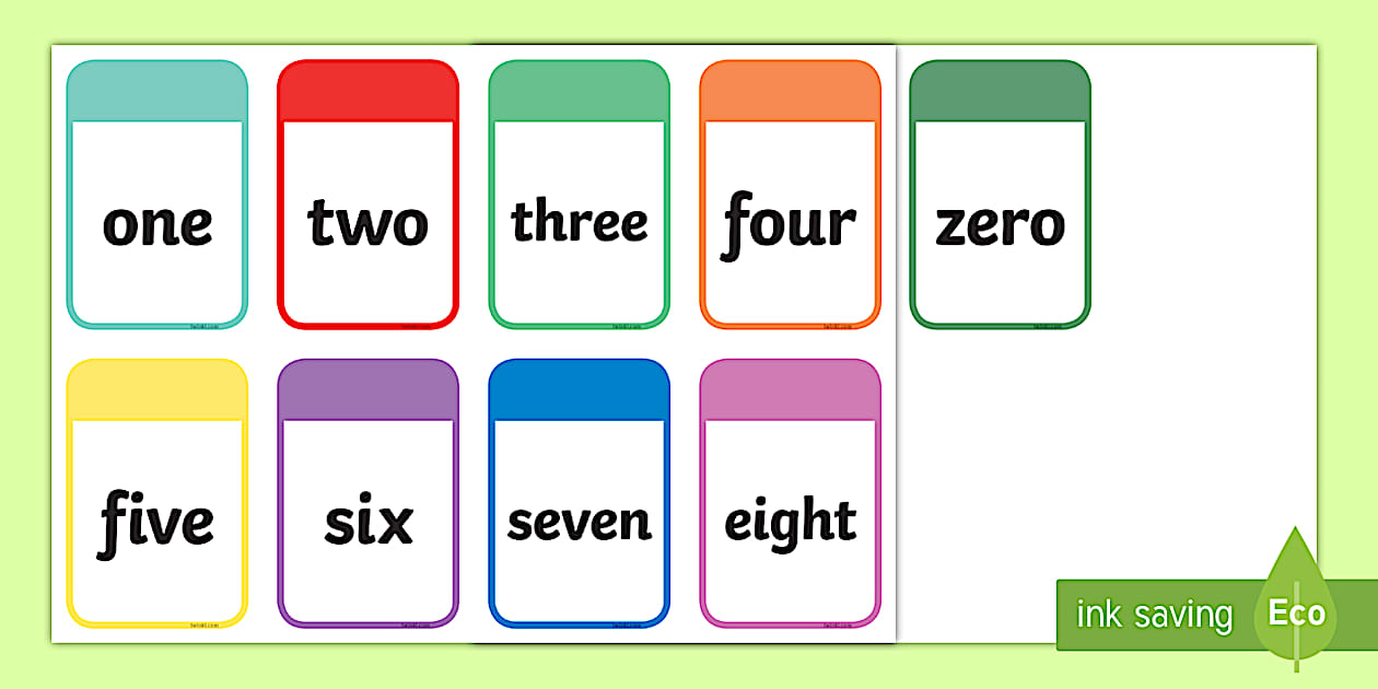 0-10 Colour Number Cards - Primary Resources (teacher made)
