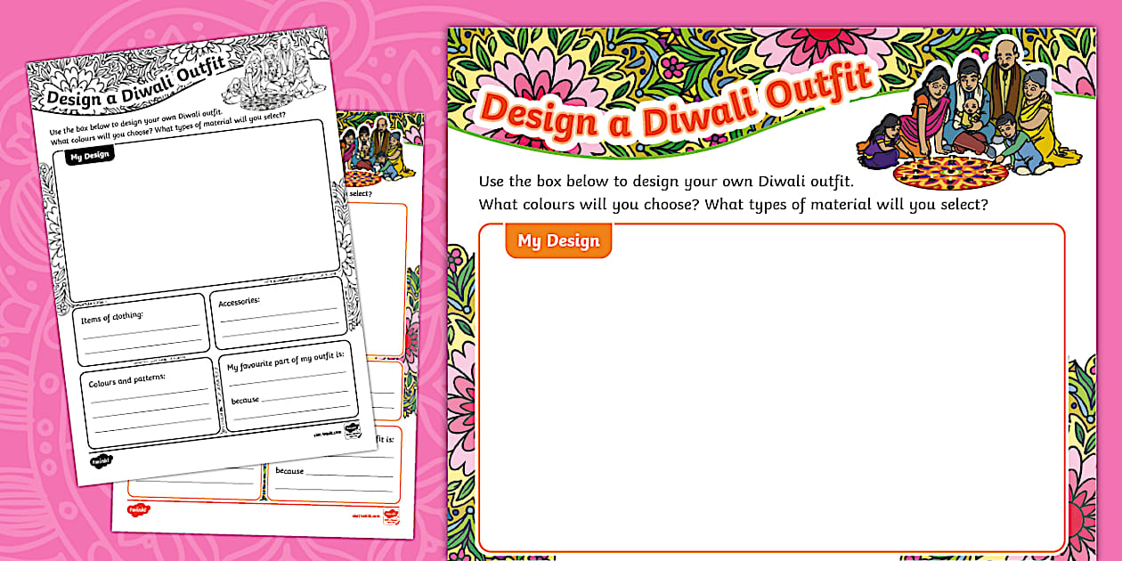 Design a Diwali Outfit Worksheet (Teacher-Made) - Twinkl