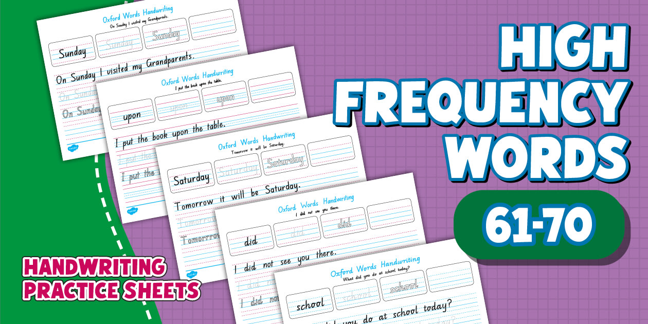 High Frequency Words 61-70