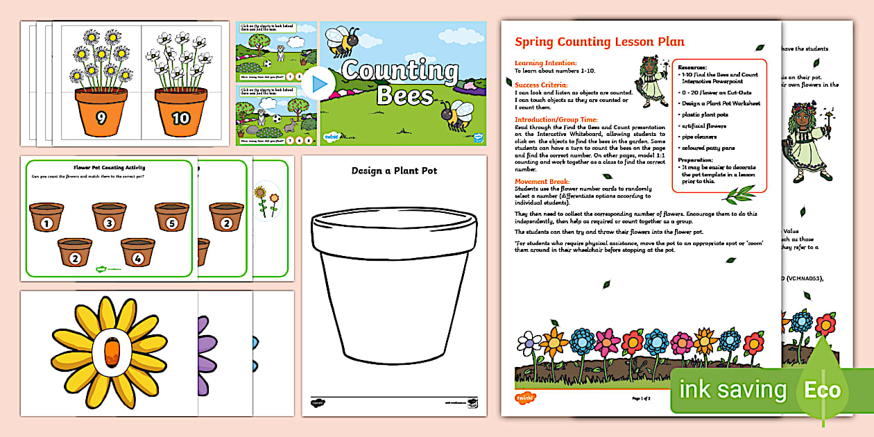 Spring Counting Lesson Pack (Pre-Foundation) (teacher made)