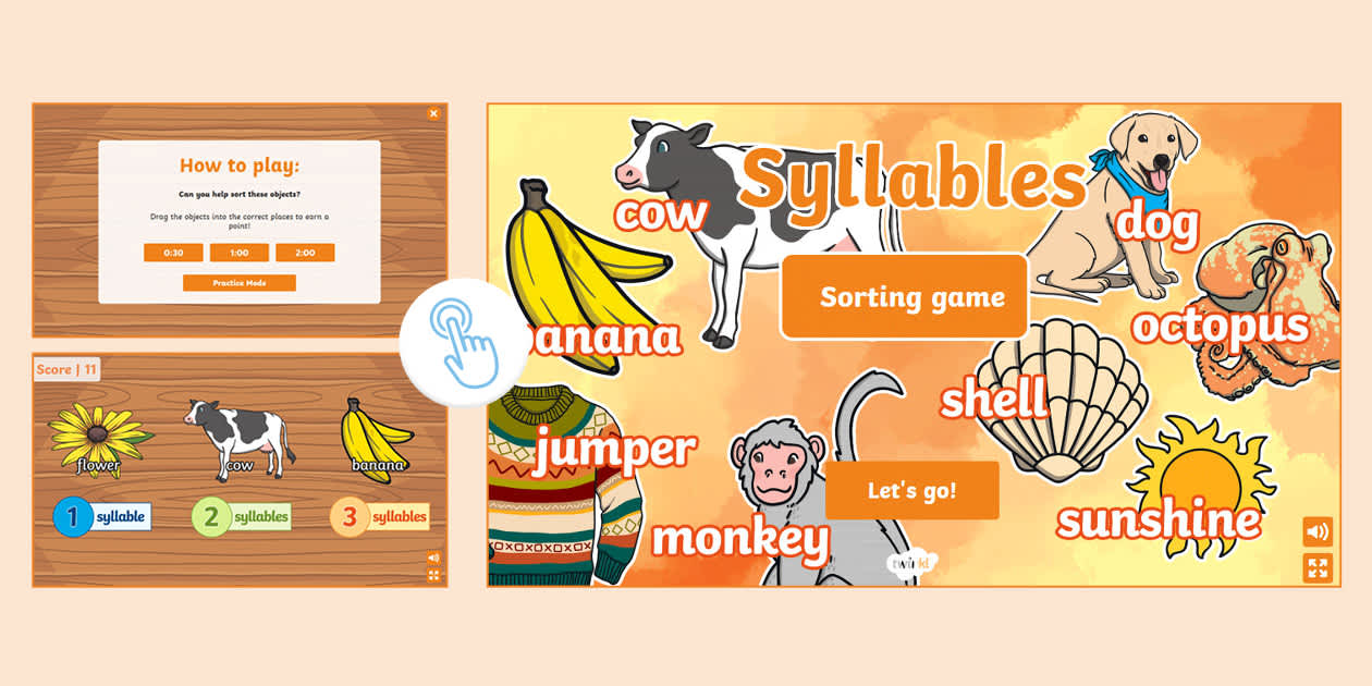 Syllables Interactive Sorting Game (professor feito)