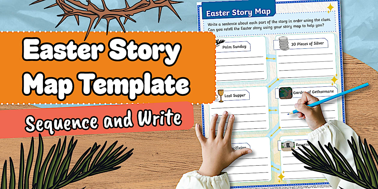 KS1 Easter Story Map Template - Twinkl