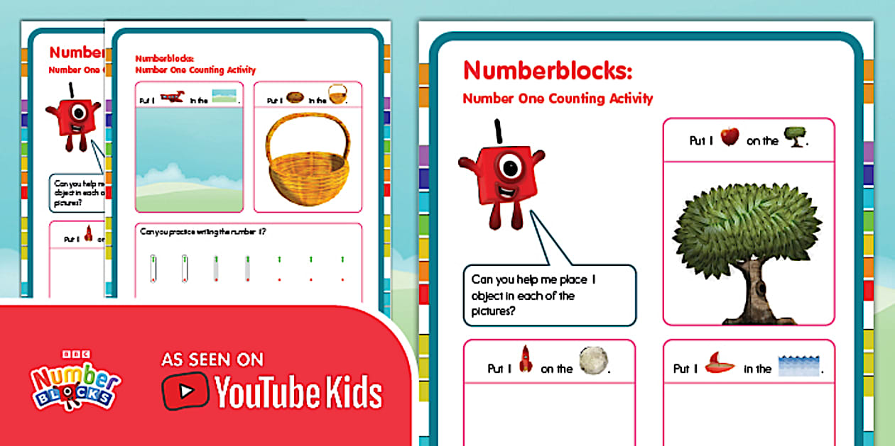 Numberblocks: Number One Counting Worksheet (teacher made)