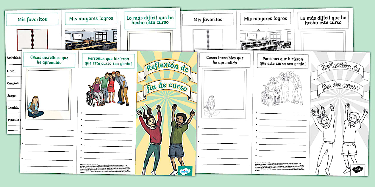 Folleto: Reflexión de fin de curso (teacher made) - Twinkl