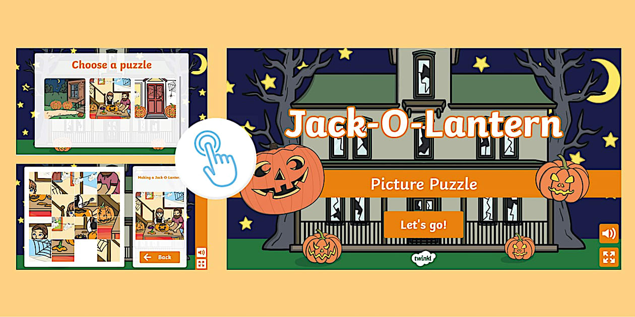 Jack-O-Lantern Picture Slider Puzzle | Twinkl Puzzles
