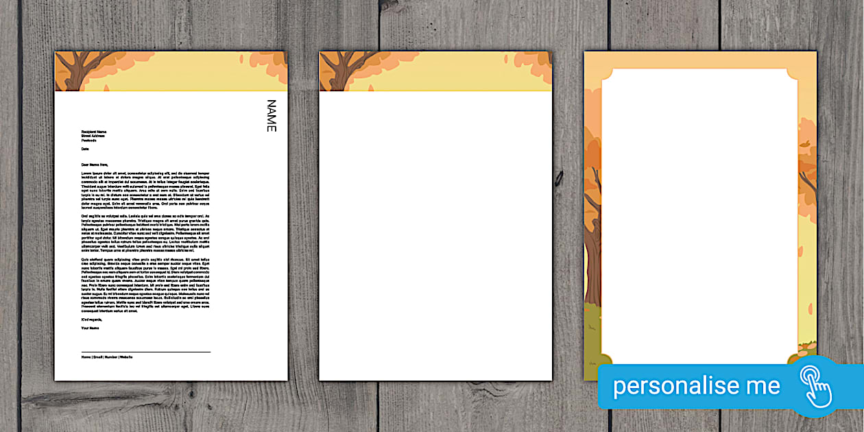 Autumn Landscape Letterheads (Teacher-Made) - Twinkl