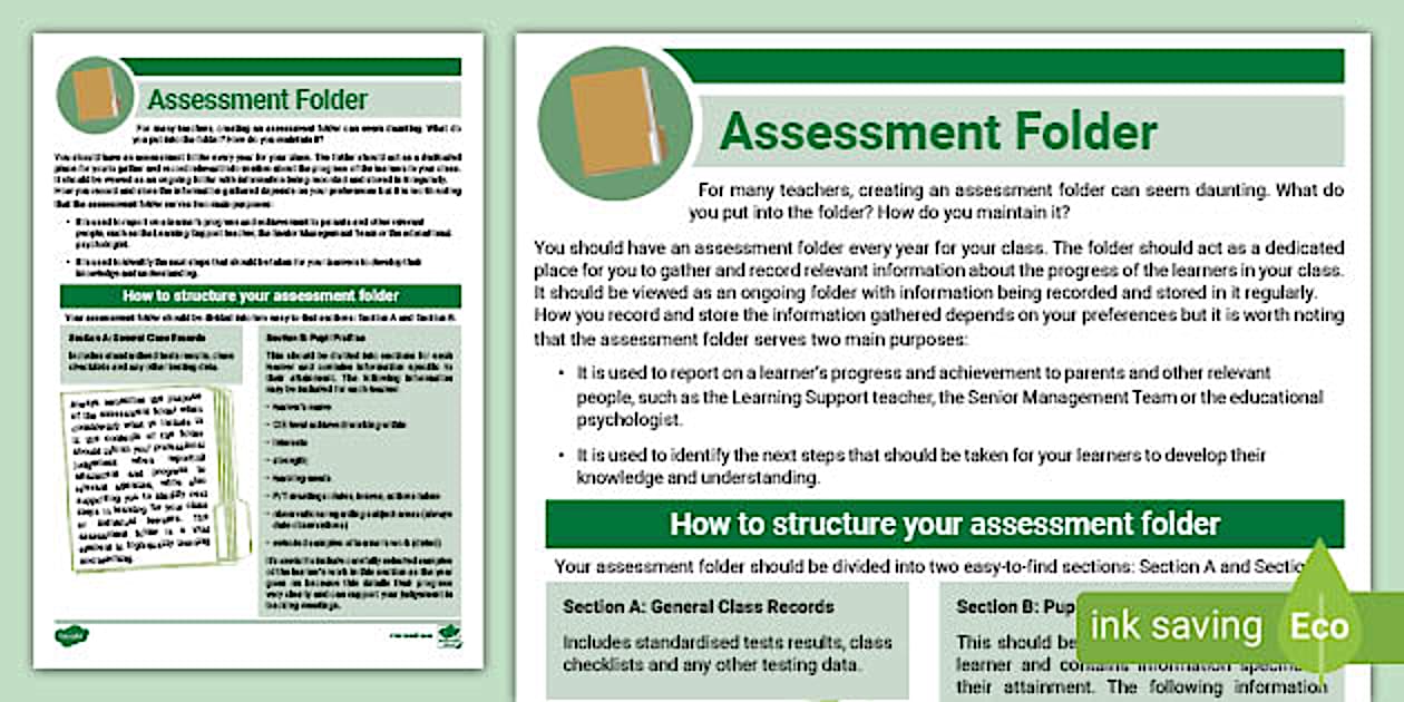 Probationer Assessment Folder Guidance (teacher made)