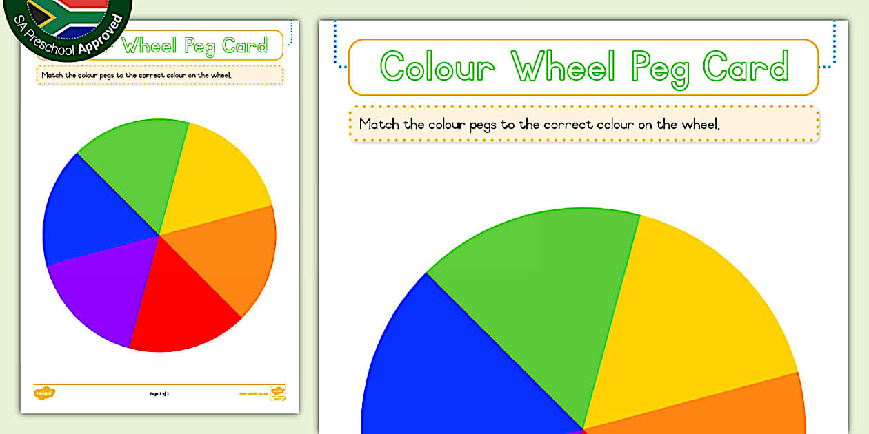 Toddlers: Numeracy- Colour Wheel Peg Card (teacher made)