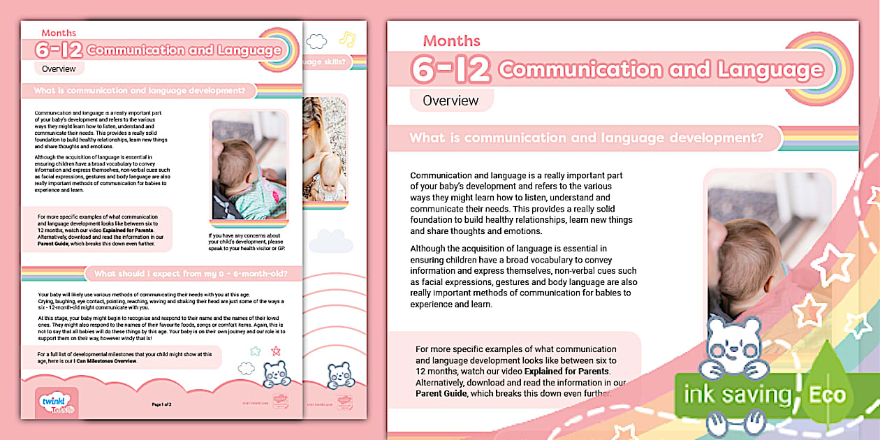 FREE! - 6-12 Months Communication and Language Overview