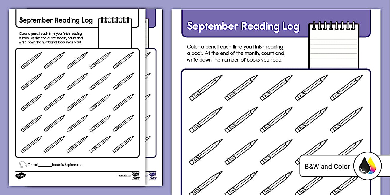 September Reading Log (Teacher-Made) - Twinkl