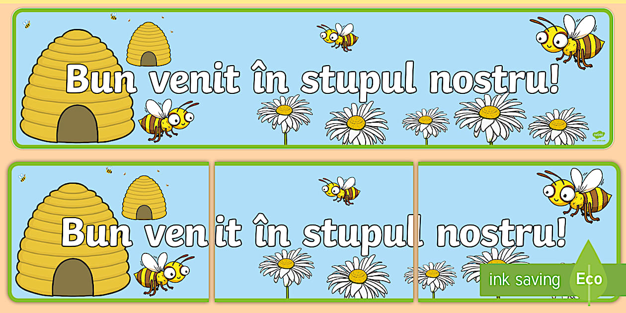 Bun venit în stupul nostru! Banner (teacher made) - Twinkl