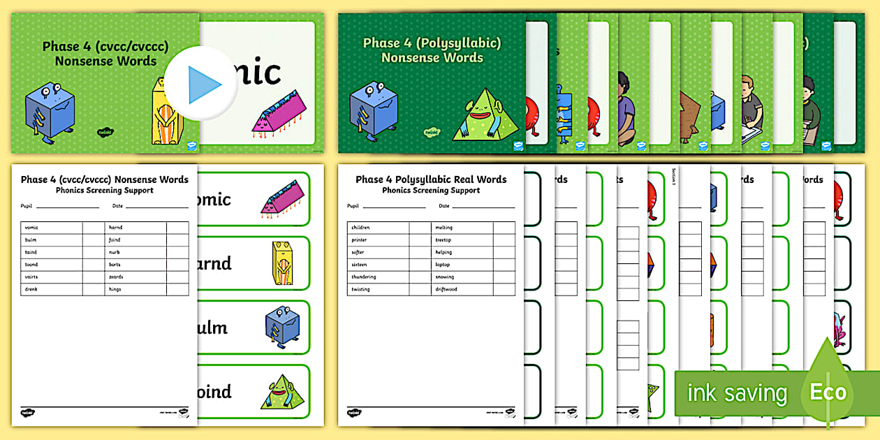 Phase 4 Phonics Screening Check Resources Support Pack