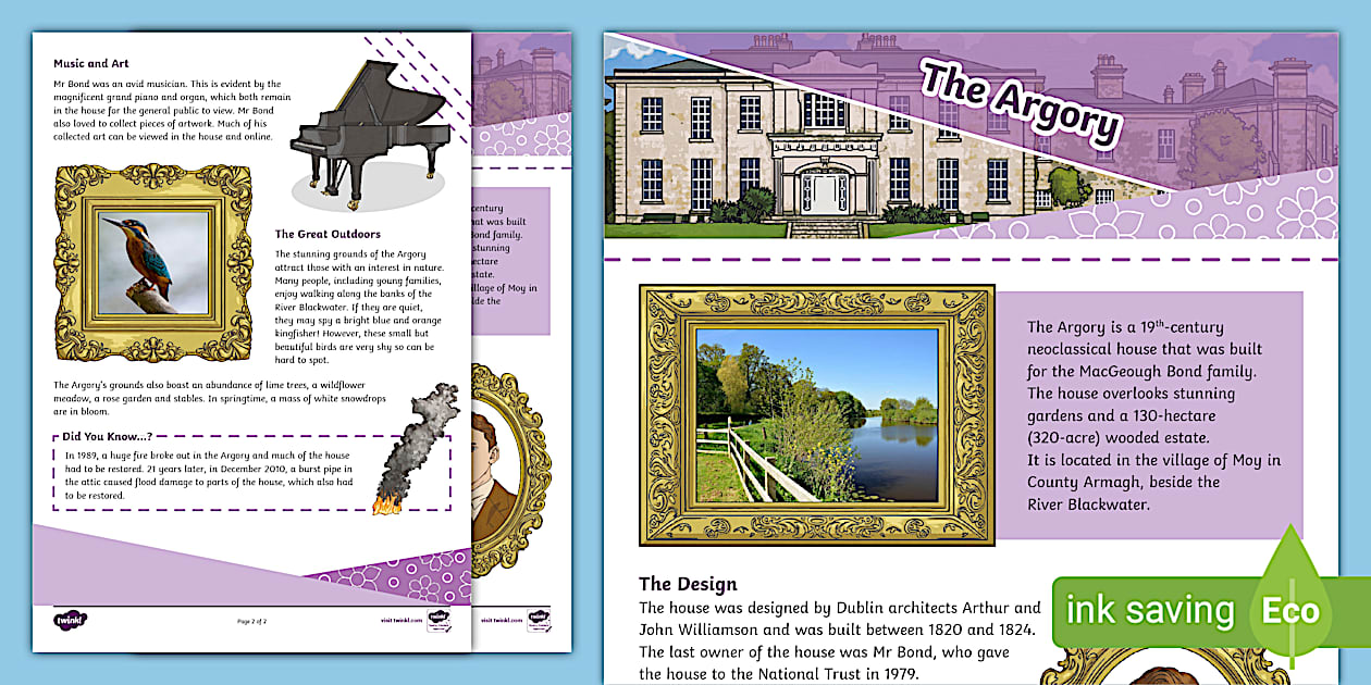 The Argory Fact File (teacher made) - Twinkl