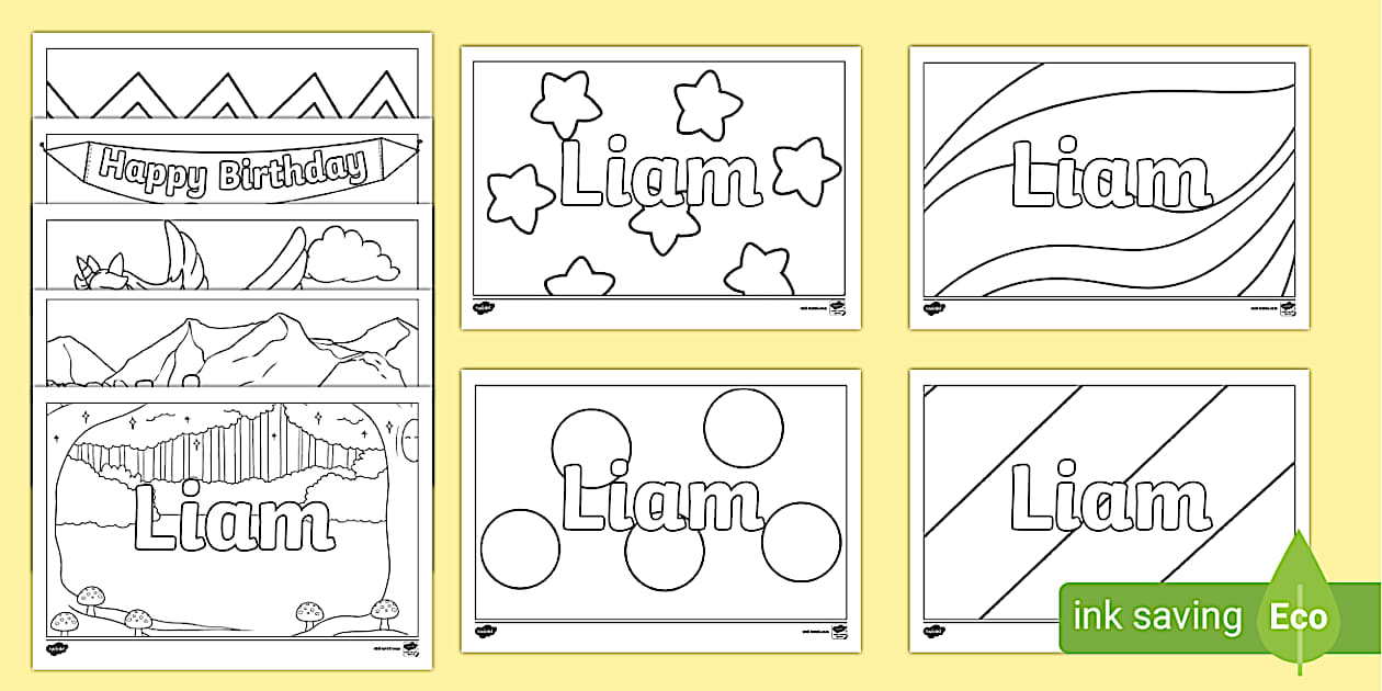 Liam Name Simple Colouring Activity Sheets | Twinkl | KS1