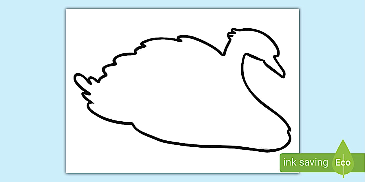 Swan Outline Display Cut-Out (teacher made) - Twinkl