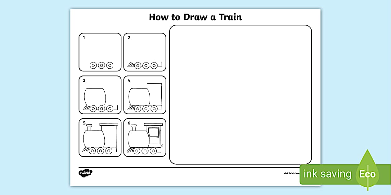How to Draw at Train Easy Guide - Twinkl