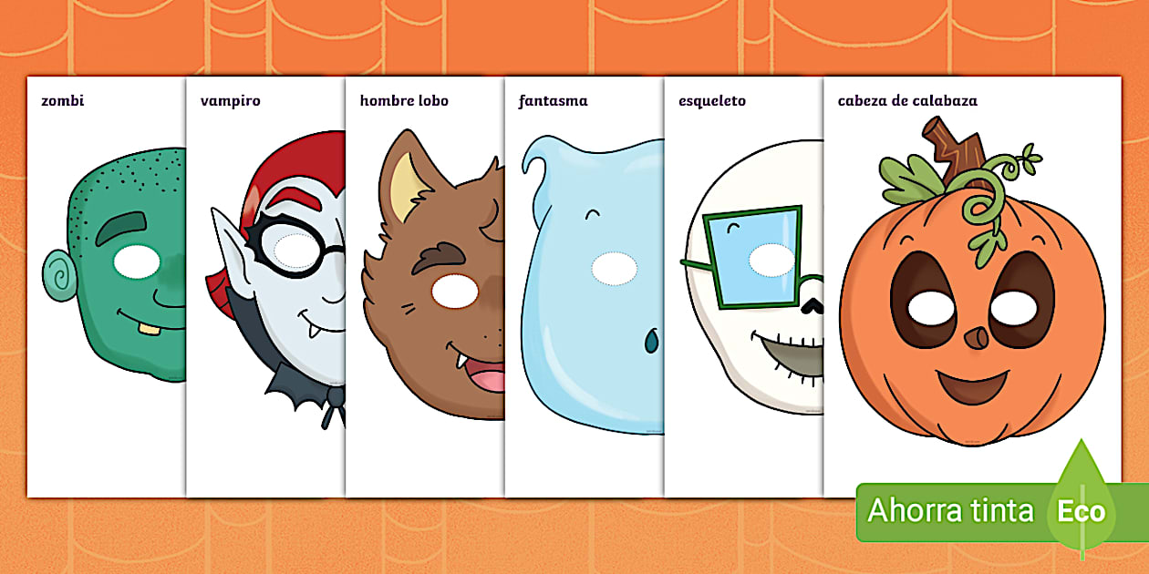 Máscaras de Halloween (teacher made) - Twinkl