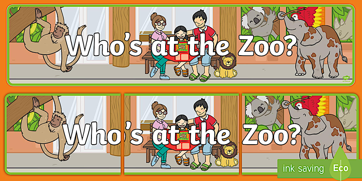 Who's at the Zoo? Display Banner (Teacher-Made) - Twinkl