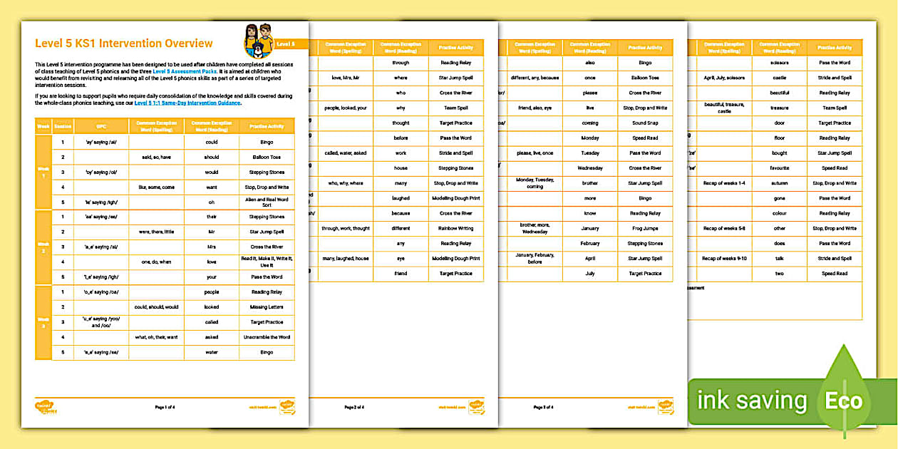 KS1 Level 5 Intervention - Overview (teacher made) - Twinkl