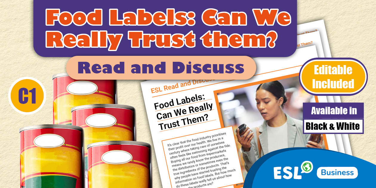 Food Labels: Can We Trust Them? Read and Discuss [Adults,C1]