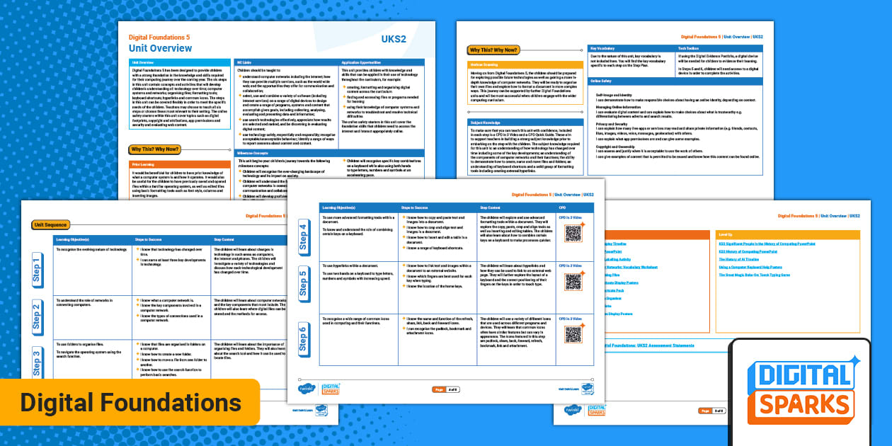 Digital Sparks: Digital Foundations 5: Unit Overview