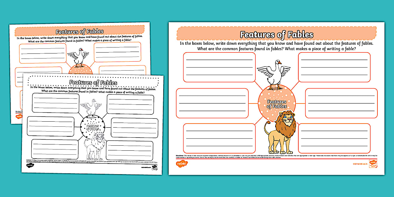 Features of a Fable Mind Map (Lehrer gemacht) - Twinkl