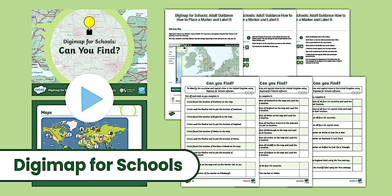 FREE! - KS1 Digital Mapping Using Digimap for Schools: Can You Find?