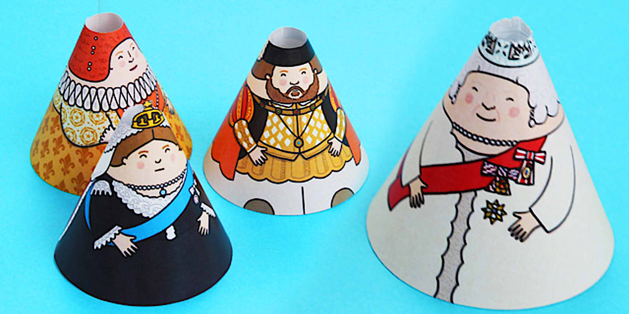 Black and White Significant British Monarchs Cone Characters