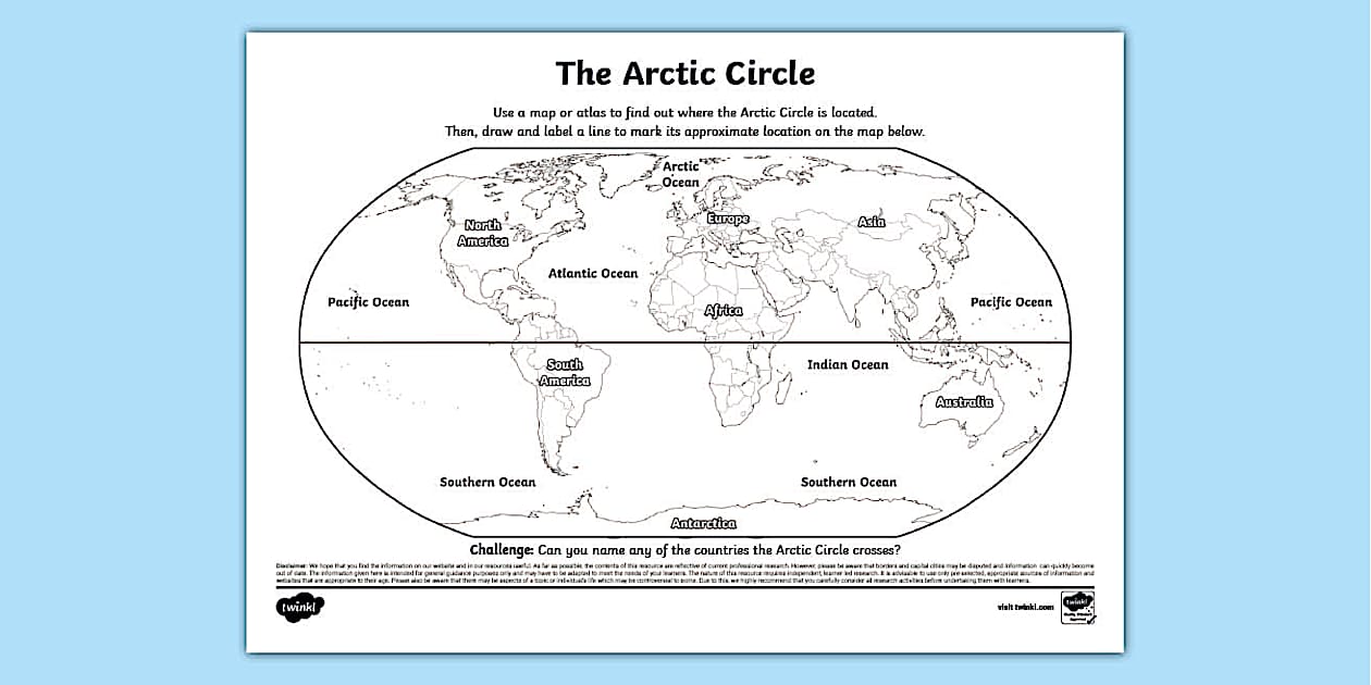 Where Is the Arctic Circle Located? Map Activity - Twinkl