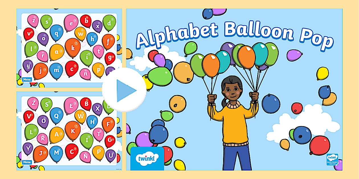 NSW Alphabet Balloon Pop PowerPoint - Twinkl