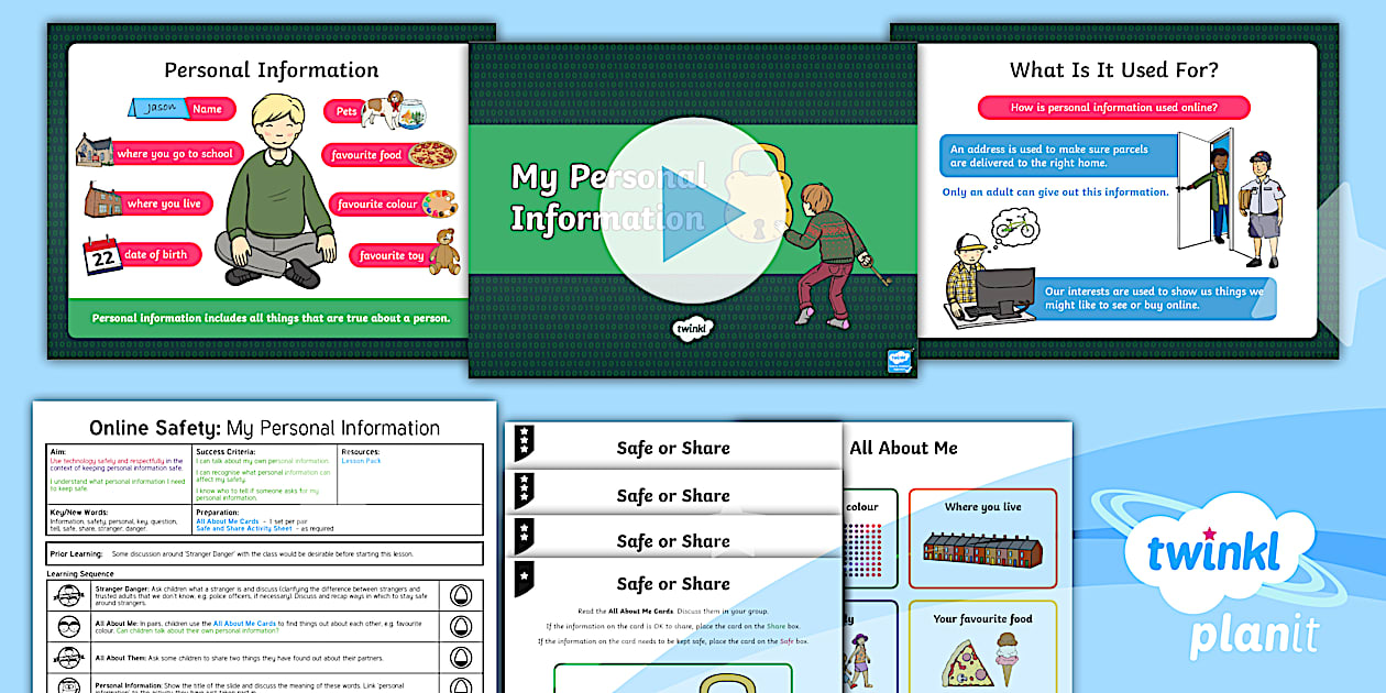 Computing: Online Safety: My Personal Information Year 1 Lesson Pack 4