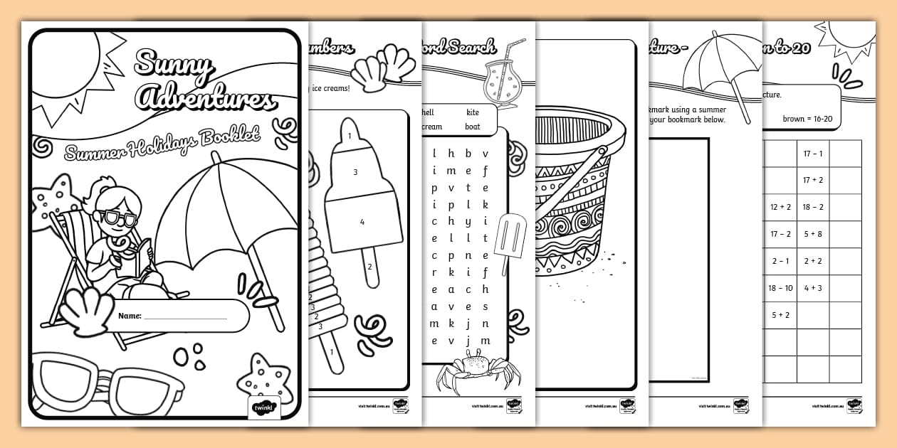 Sunny Adventures K-2 Summer Holidays Booklet - Twinkl