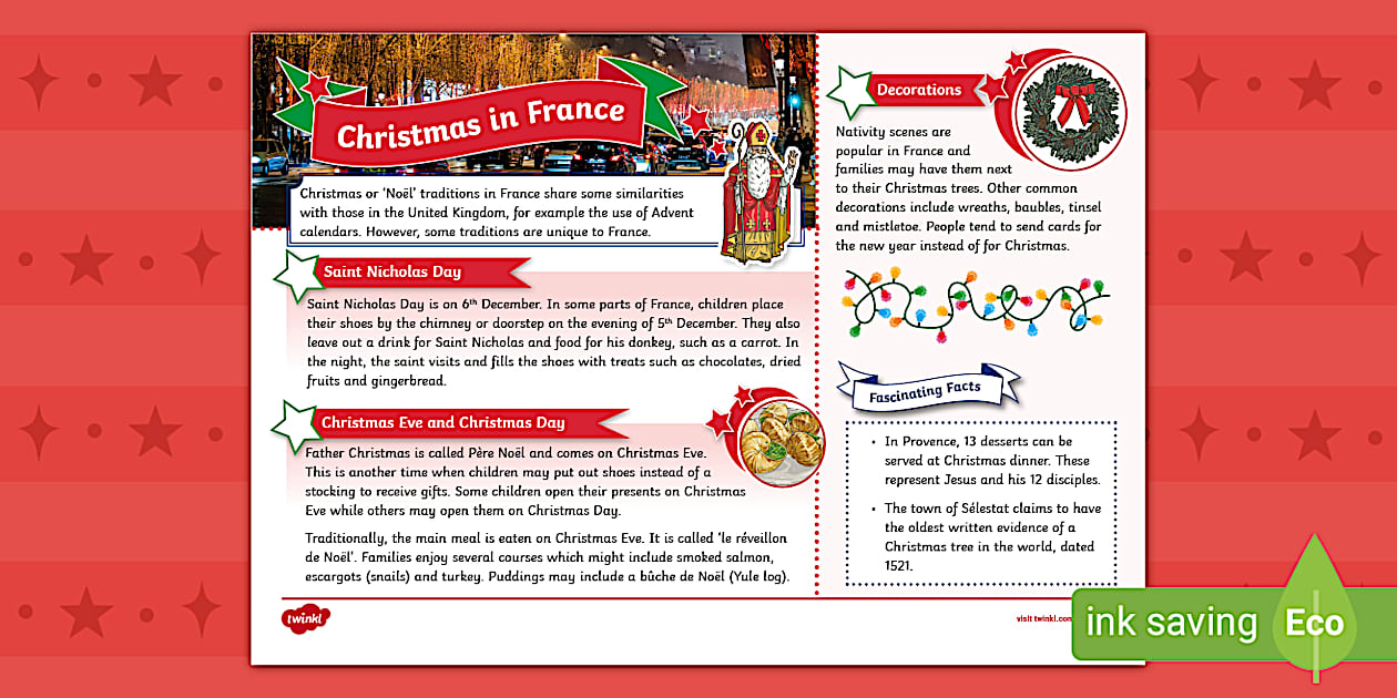 Christmas in France Fact File - Twinkl - KS2 (Teacher-Made)
