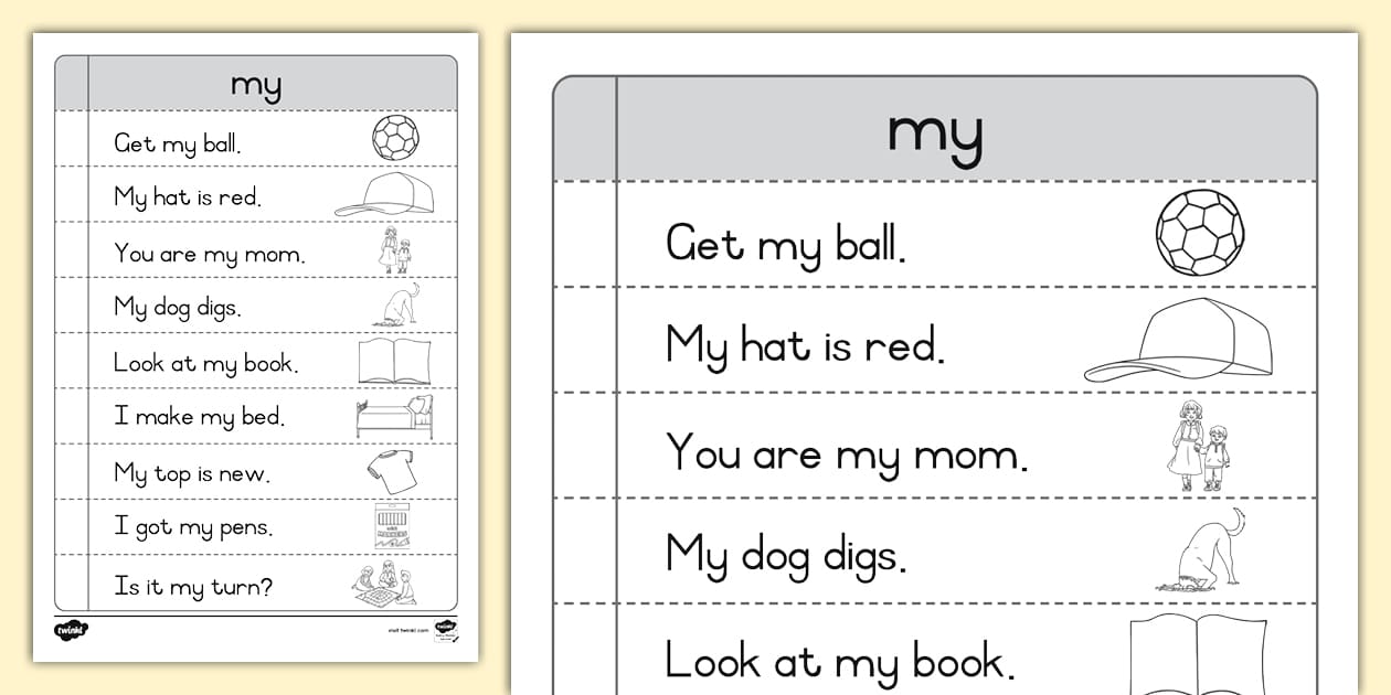 Grade 1 Sight Word Reading Strips - my (Teacher-Made)