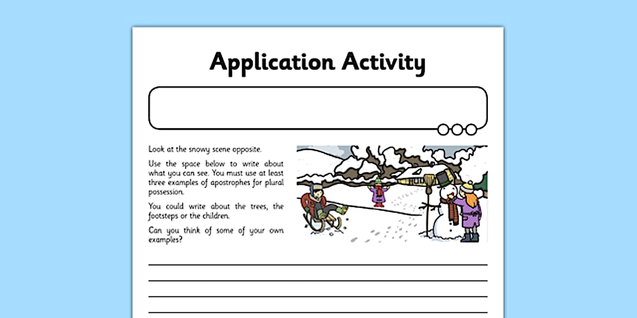 Apostrophes Application Worksheet / Worksheet (teacher made)