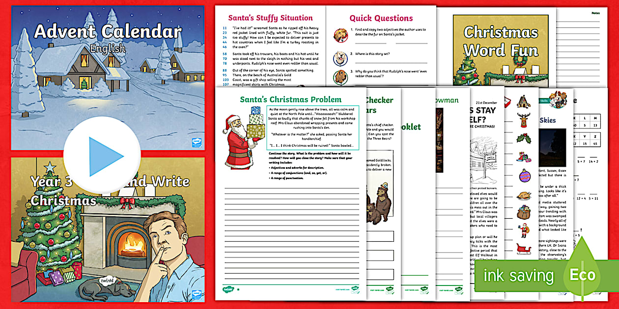 Year 3 Christmas English Bumper Resource Pack
