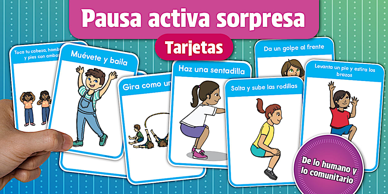 Tarjetas con movimientos para realizar pausas activas